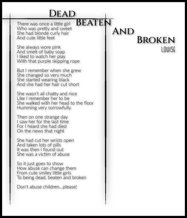 Dead, Beaten, And Broken-Louise | Abuse Poems