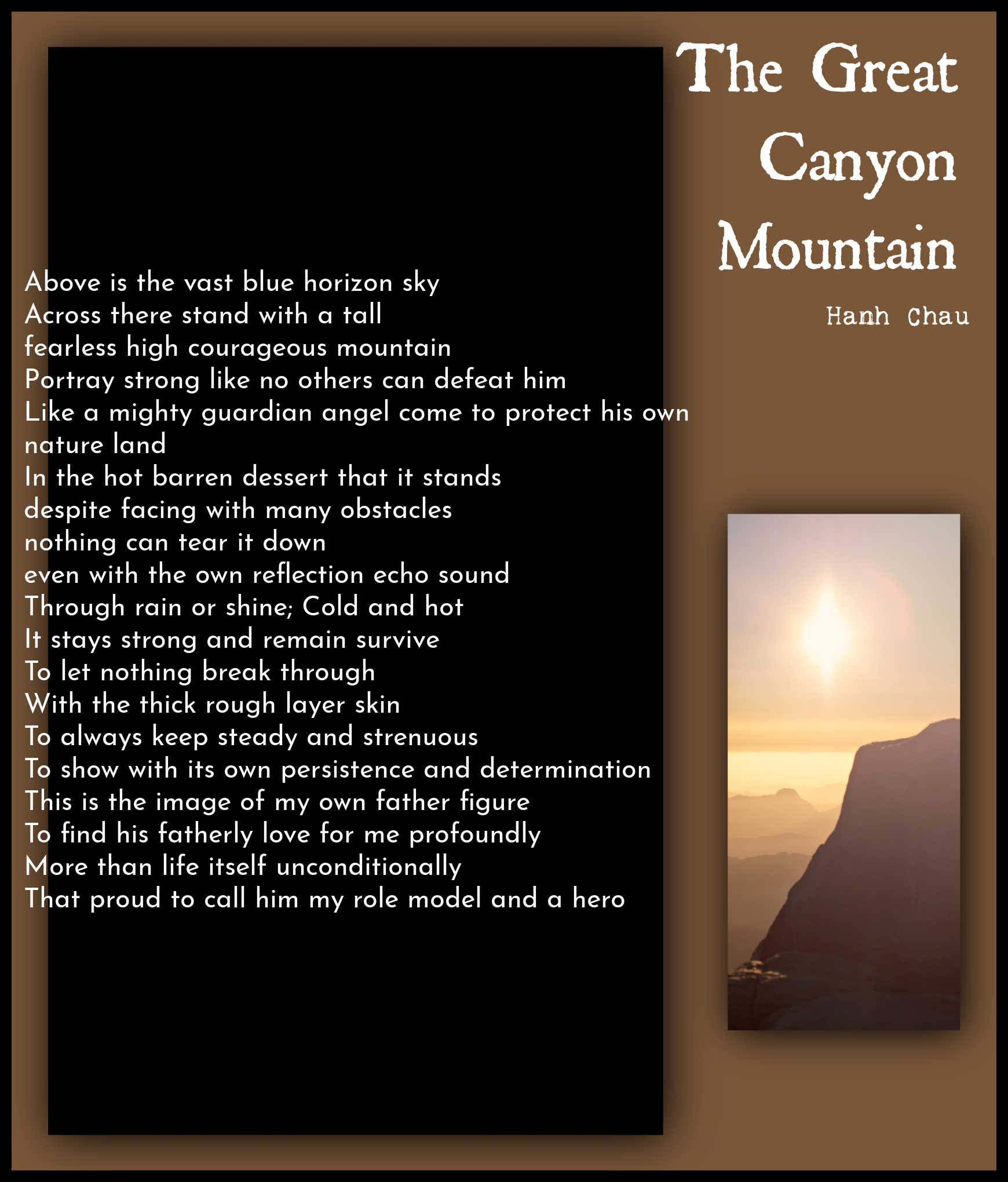 The Great Canyon Mountain-Hanh Chau | Family Poems