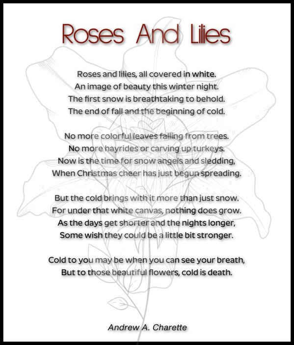 Roses And Lilies-Andrew A. Charette | Poetry For All Seasons and Emotions