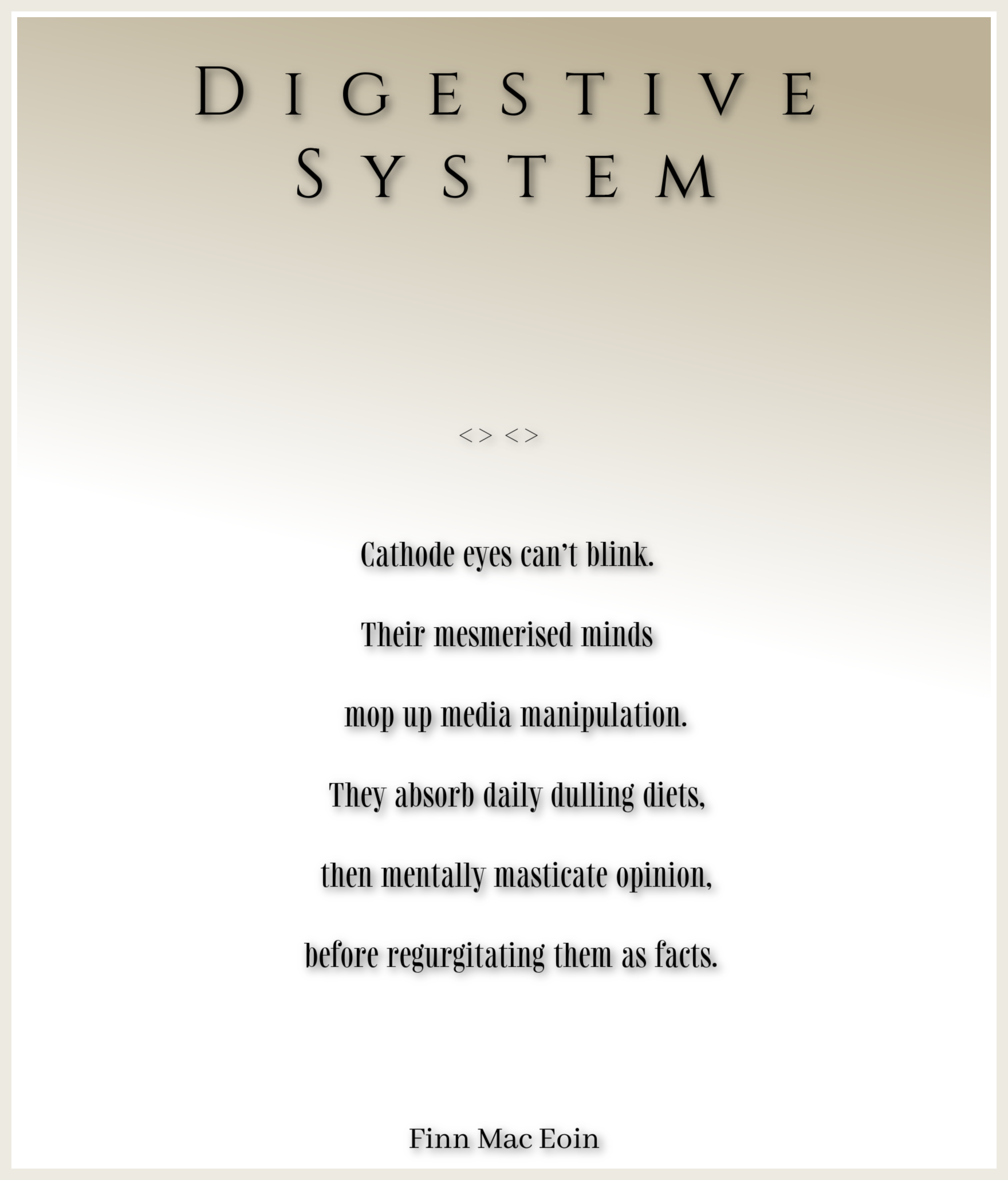 Digestive System-finn mac eoin | Poetry For All Seasons and Emotions