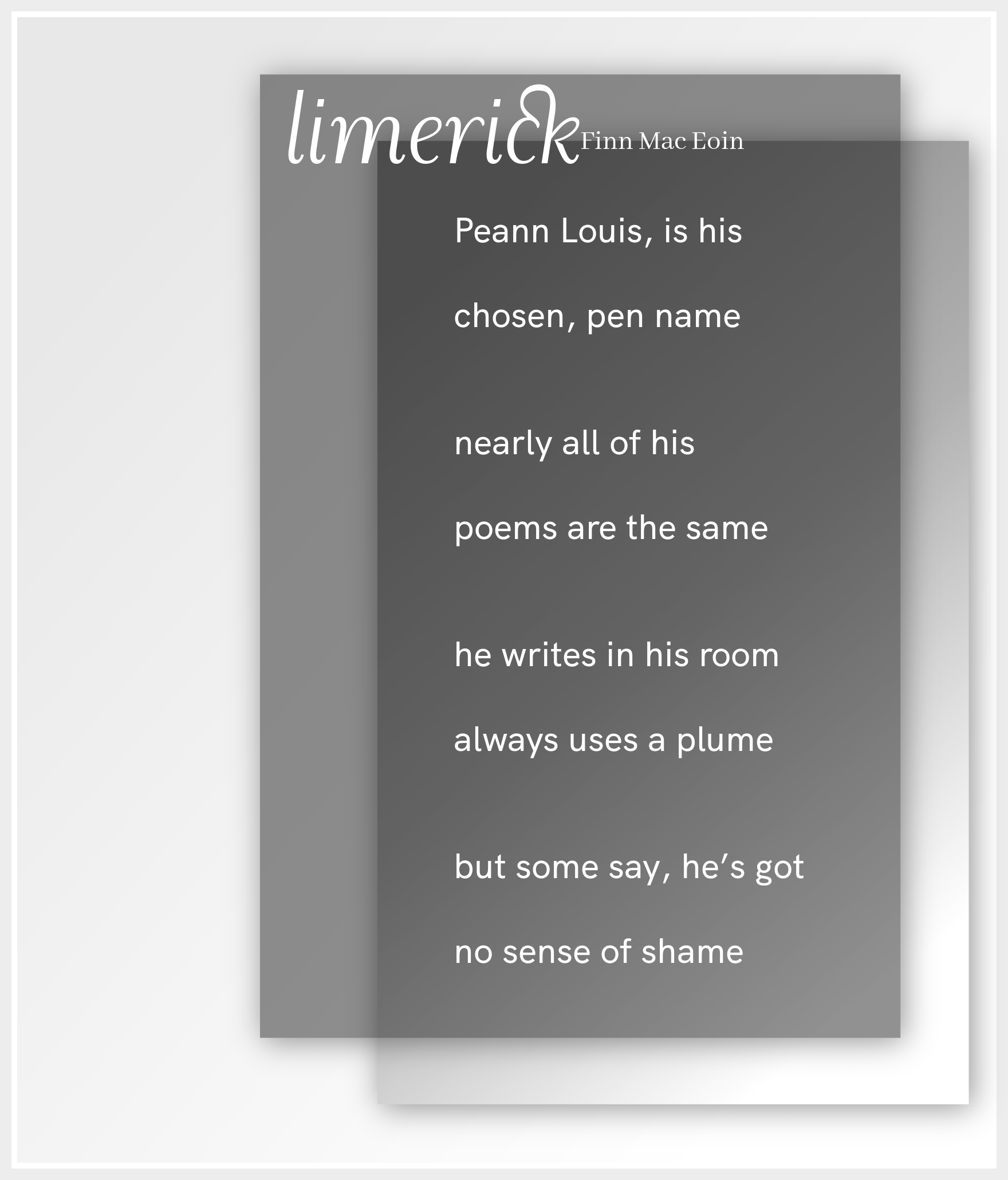 Limerick-finn mac eoin -michael holly barrett | Poetry For All Seasons ...