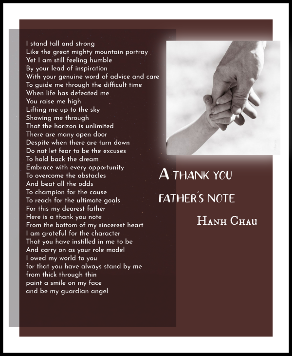 A Thank You Father's Note-Hanh Chau | Family Poems
