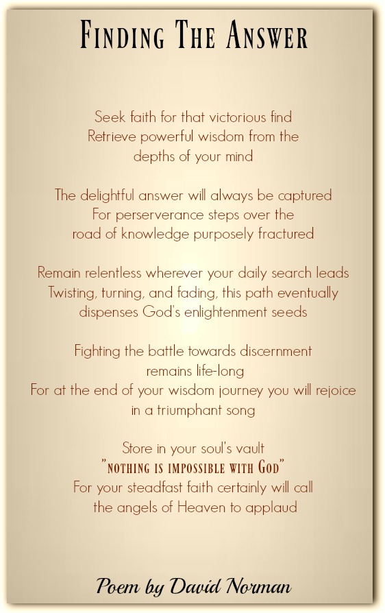 Finding The Answer | Inspirational Poem
