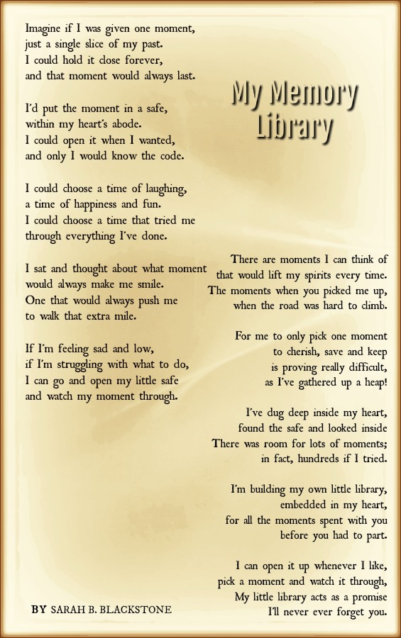 My Memory Library-Sarah B. Blackstone | Poems About Death And The Future