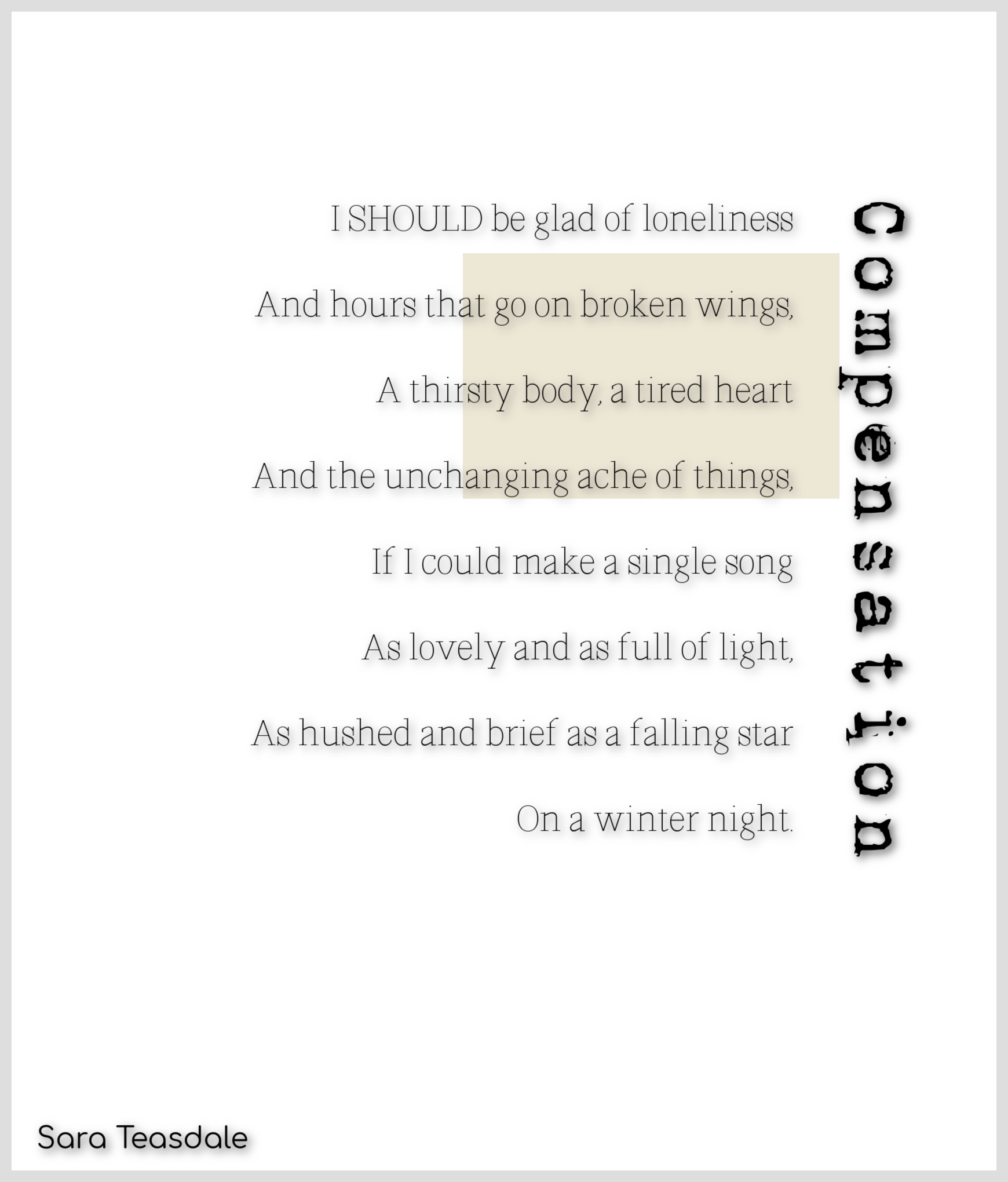 Compensation-Sara Teasdale | Latest Additions To Nature Poems/title>