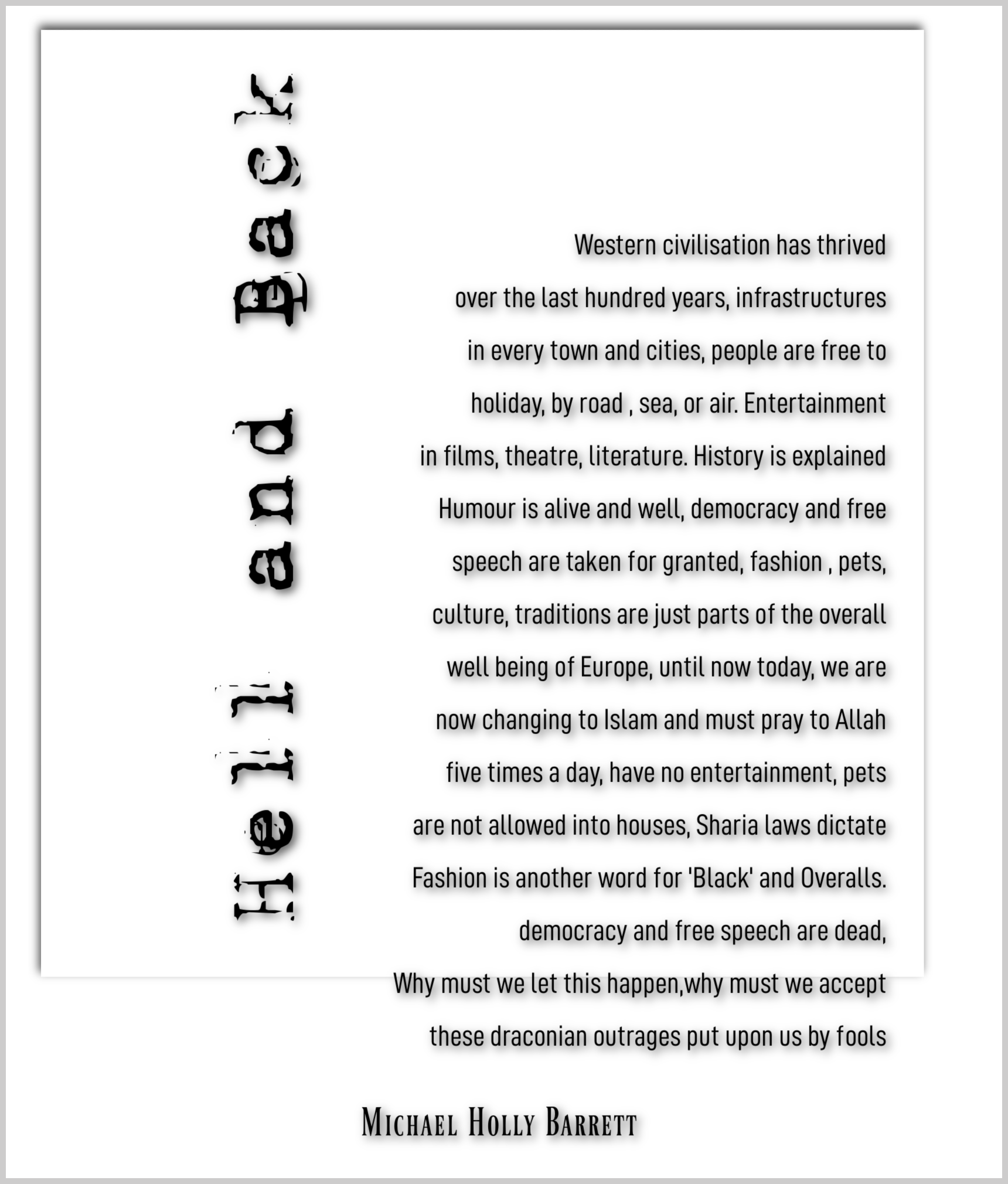 Hell And Back-Michael Holly Barrett | Poetry For All Seasons and Emotions