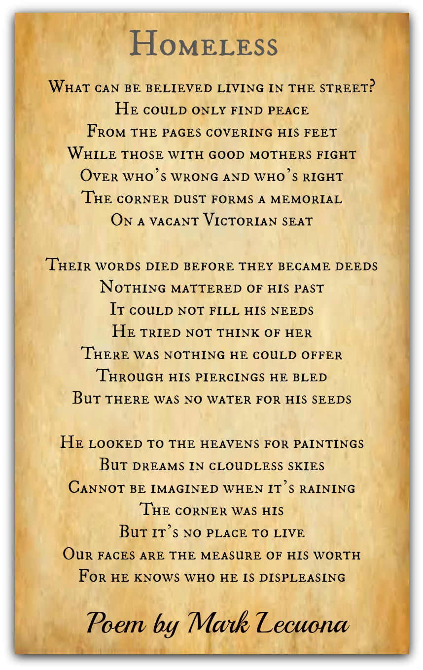 Homeless-Mark Lecuona | Poetry For All Seasons and Emotions